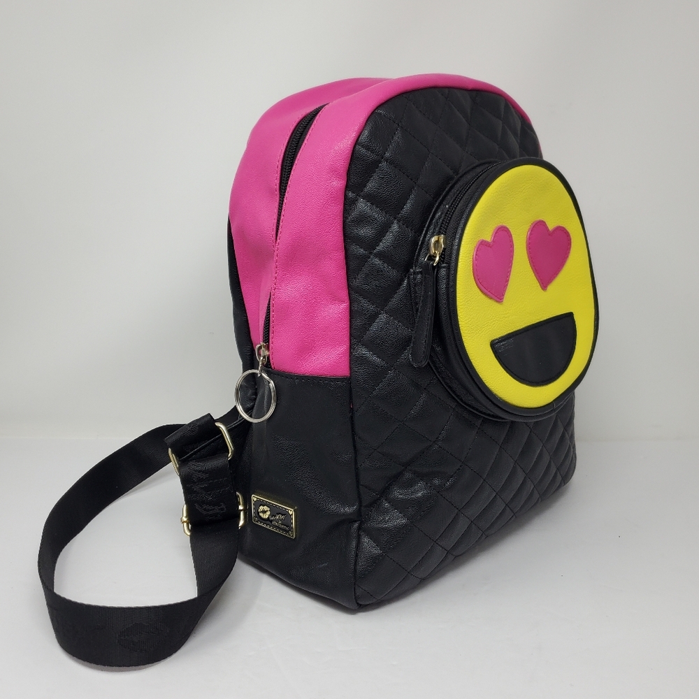Betsey Johnson Kitsch Emoji Hearts Quilted Mini Backp… - Gem